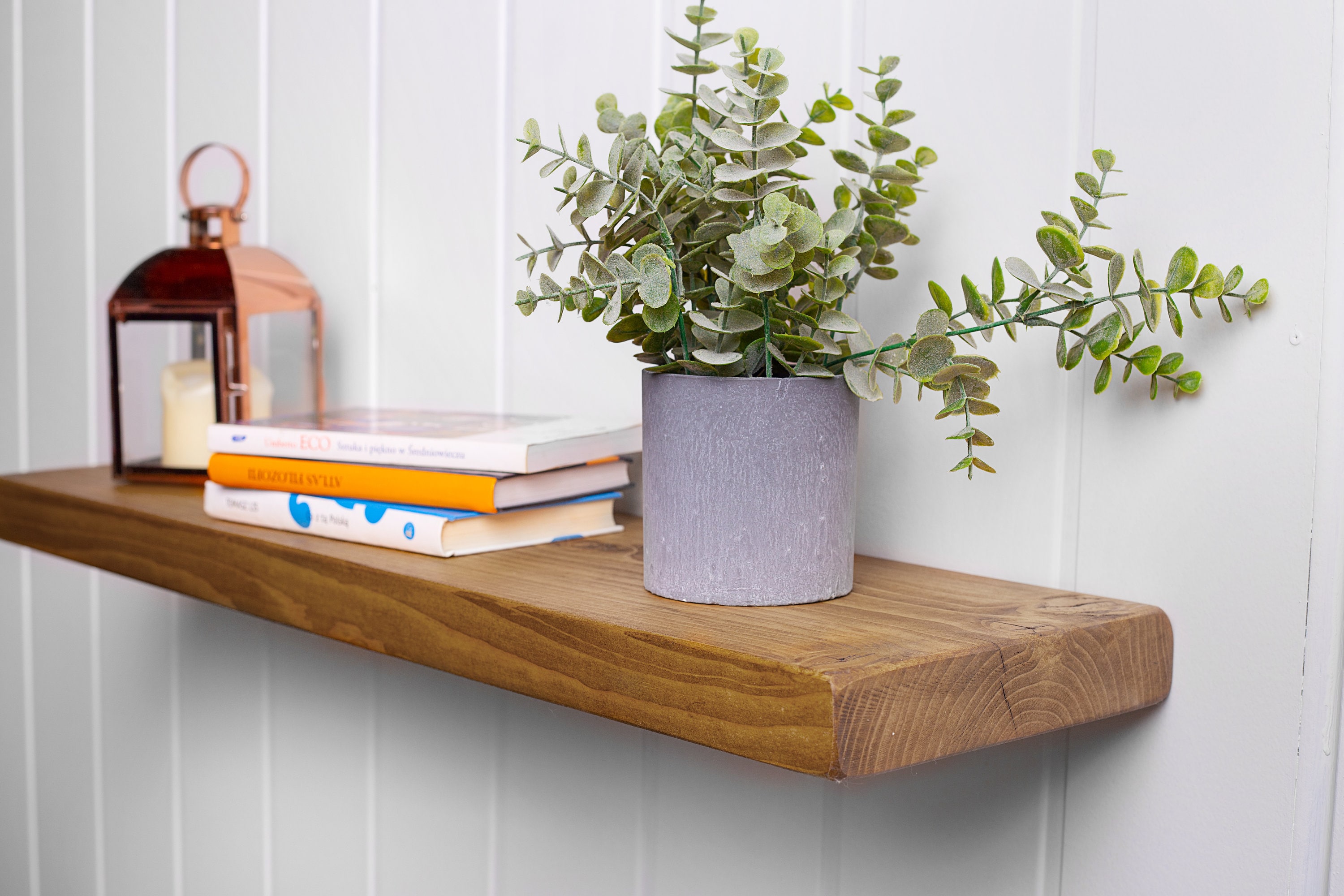 Rustic Floating Wooden Shelf, Old Scaffold Board 22x4.4cm: Farmhouse ...