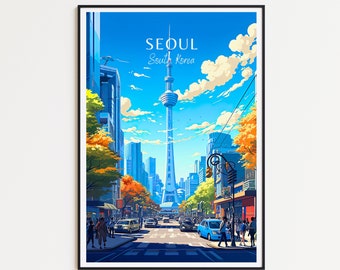 Seoul Travel Poster , South Korea Travel Print - Etsy