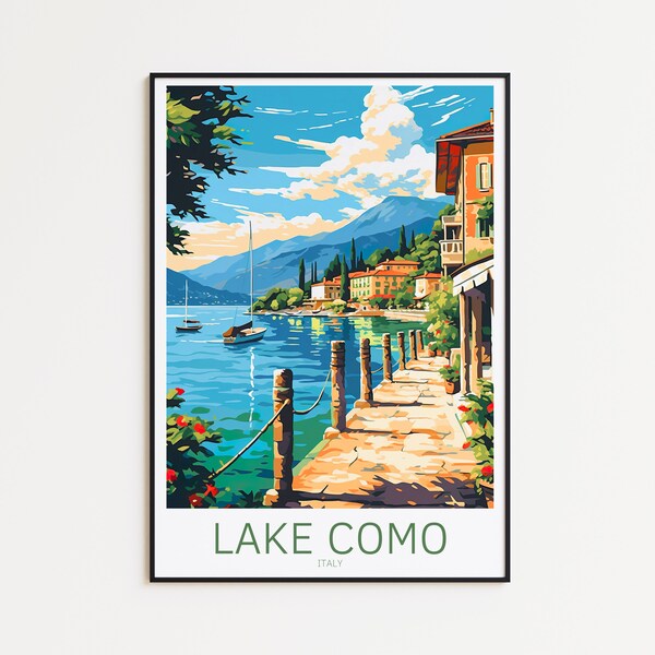 Vintage Lake Como Poster - Etsy