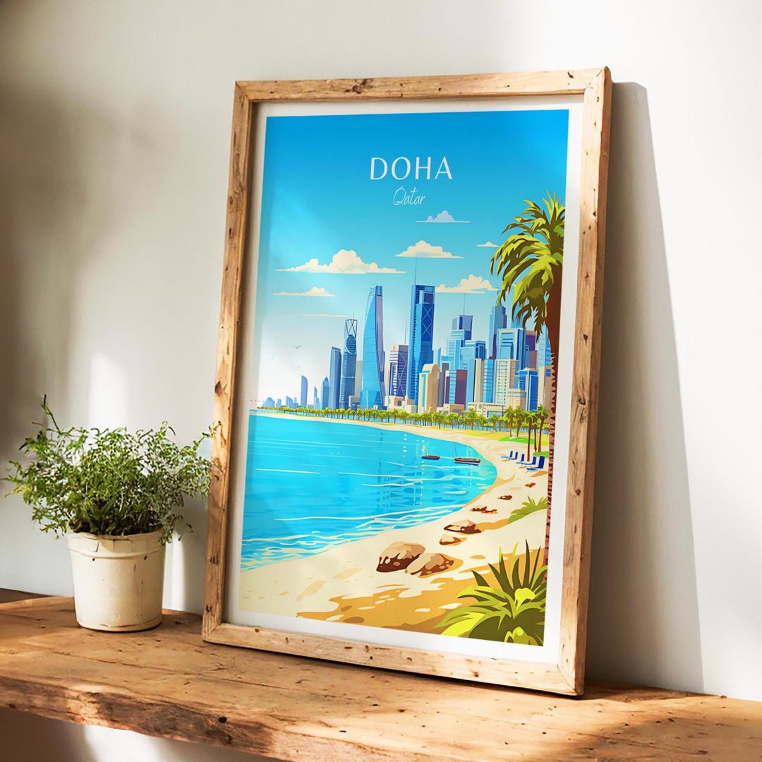Doha Travel Poster - Qatar Wall Art for Home Decor, the Perfect Gift ...