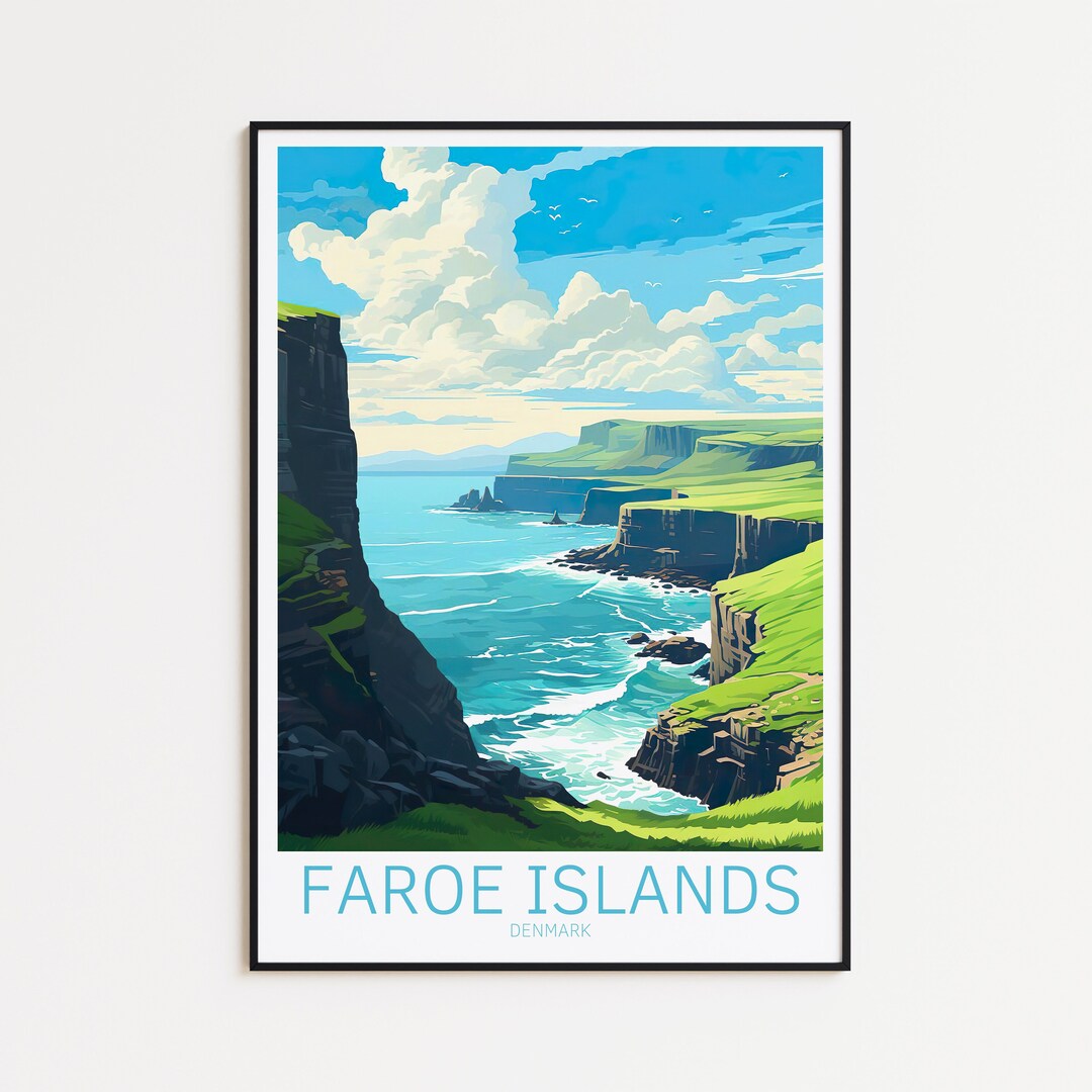 Faroe Islands Travel Poster Faroe Islands Poster Faroe Islands Vintage ...
