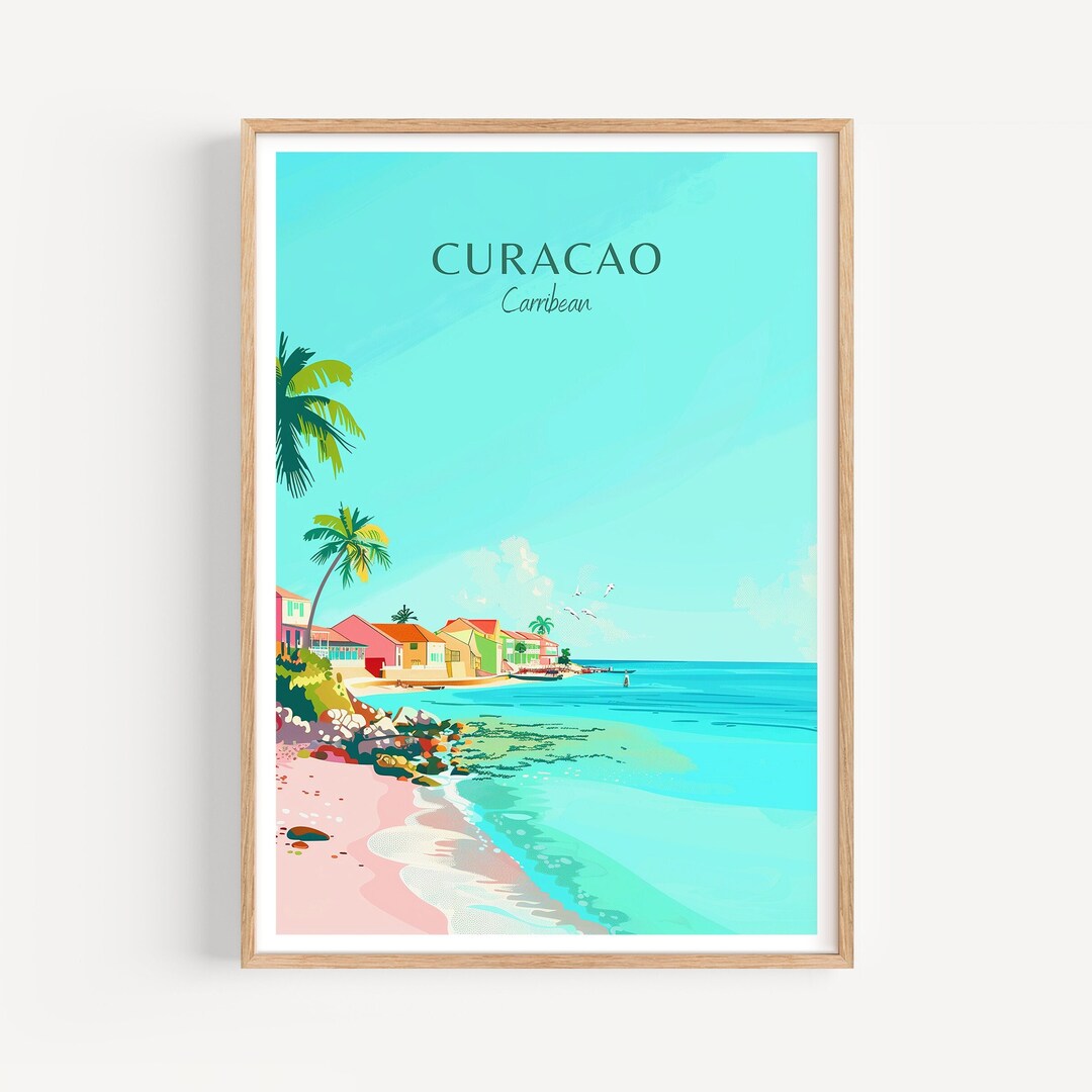 Curacao Travel Poster - Caribbean Wall Art, the Perfect Gift and a ...
