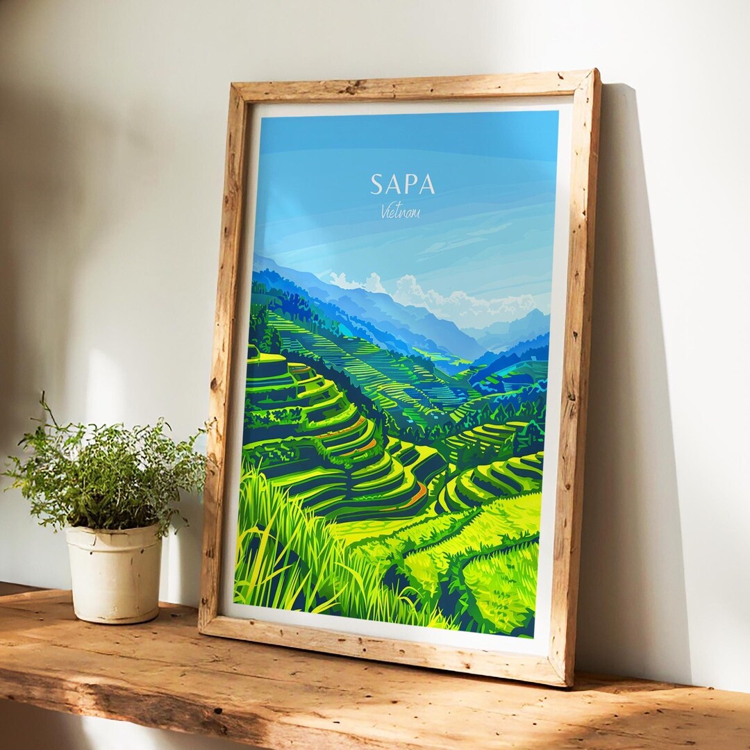 Sapa Travel Poster - Vietnam Wall Art, the Perfect Gift and a Lasting ...