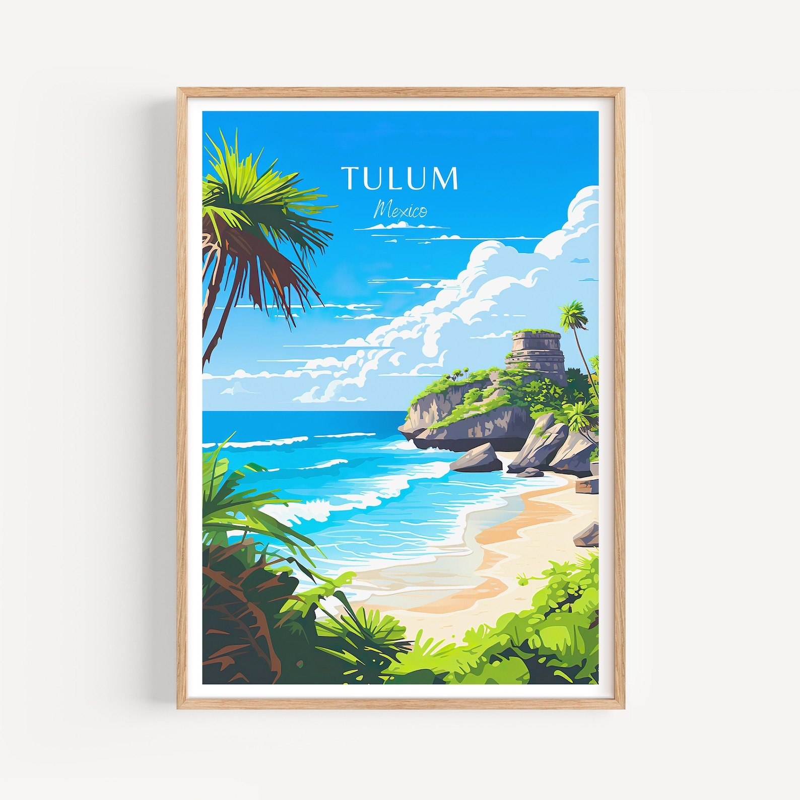 Tulum Travel Poster - Mexico Wall Art, the Perfect Gift and a Lasting ...