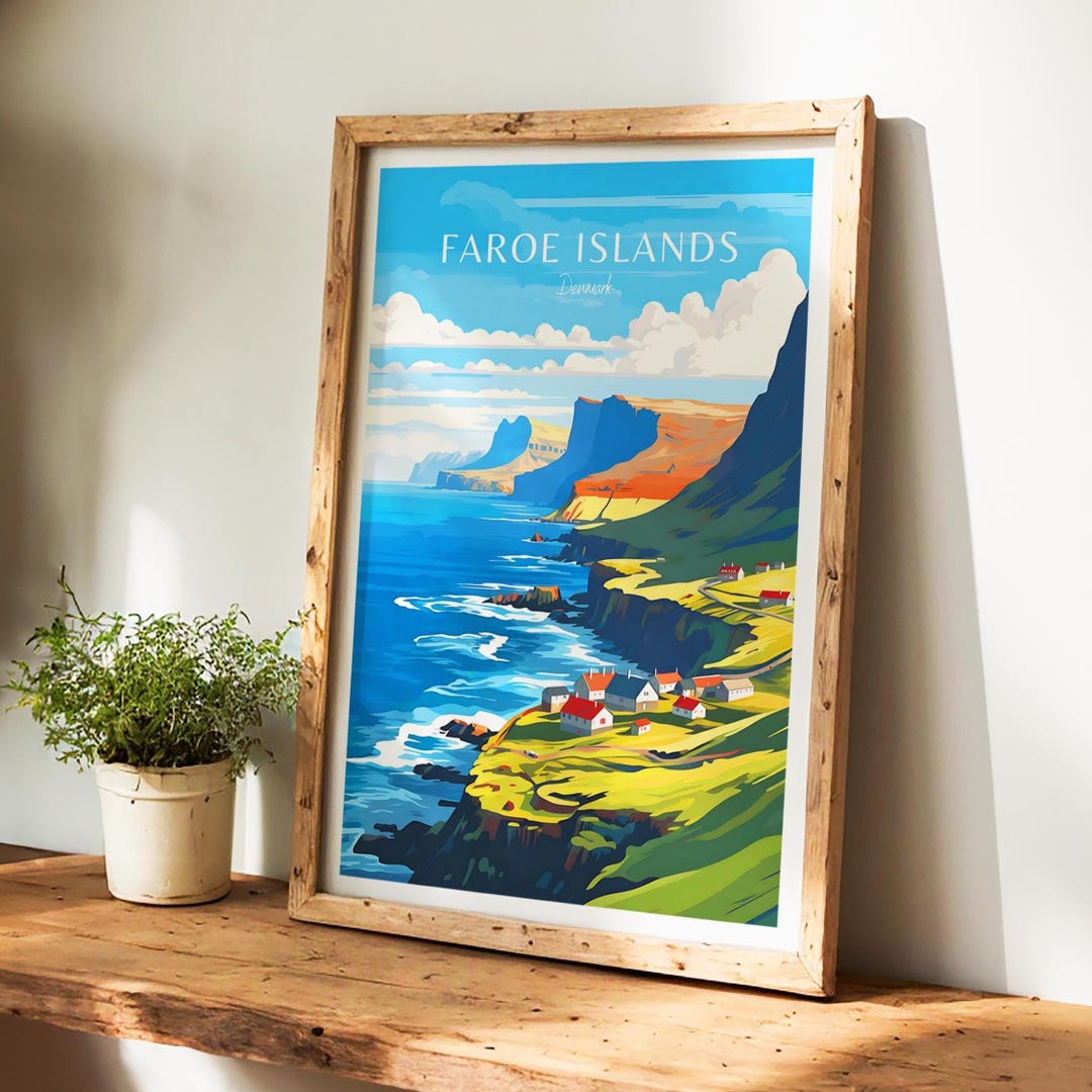 Faroe Islands Travel Poster, Faroe Islands Poster, Faroe Islands ...