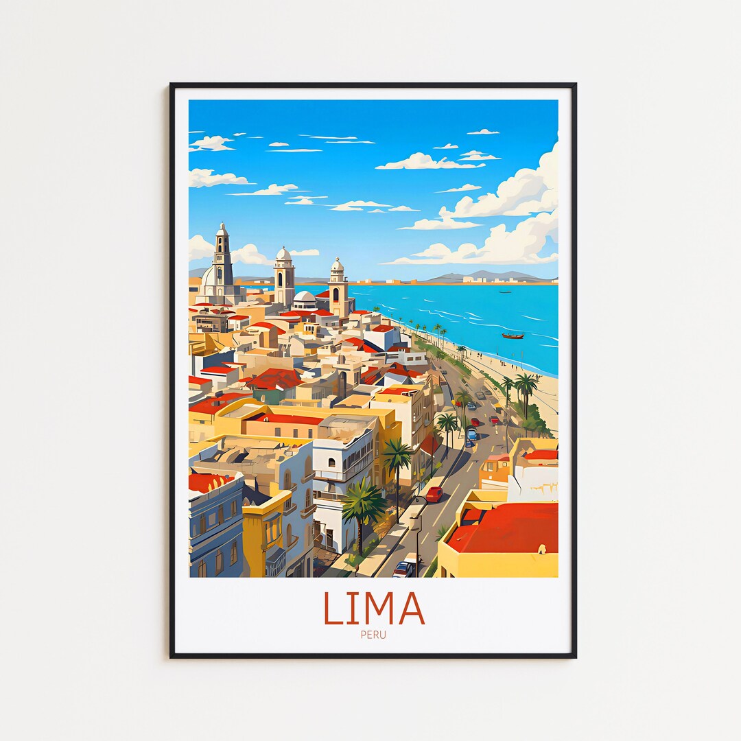 Lima Travel Poster Peru Poster Lima Vintage Poster Travel Poster Lima ...