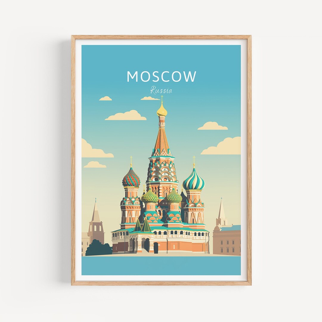 Moscow Travel Poster Russia Wall Art for Home Decor, the Perfect Gift ...