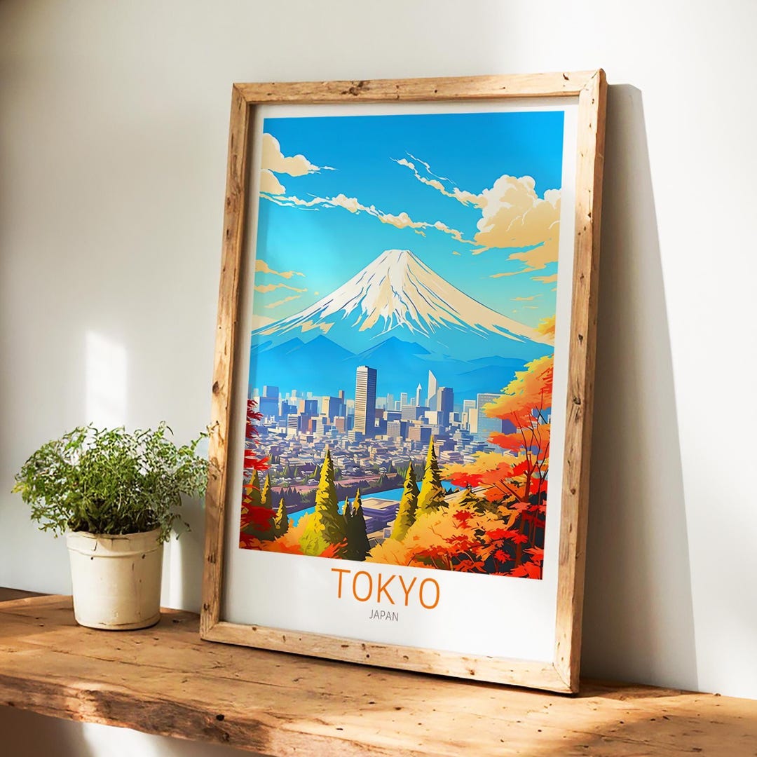 Tokyo Poster Japan Poster Tokyo Skyline Poster Travel Poster Tokyo ...