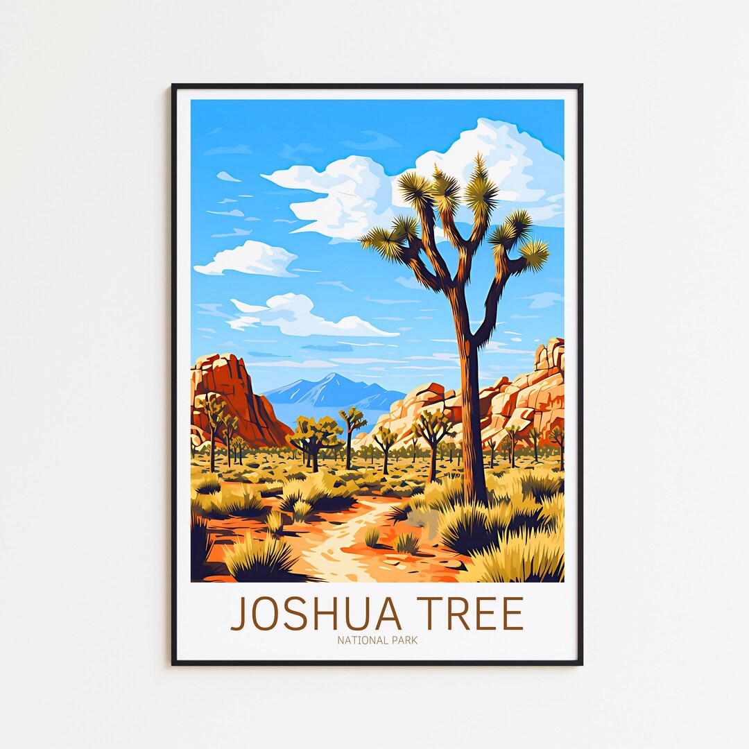 Joshua Tree Travel Poster National Park Poster Joshua Tree Vintage ...