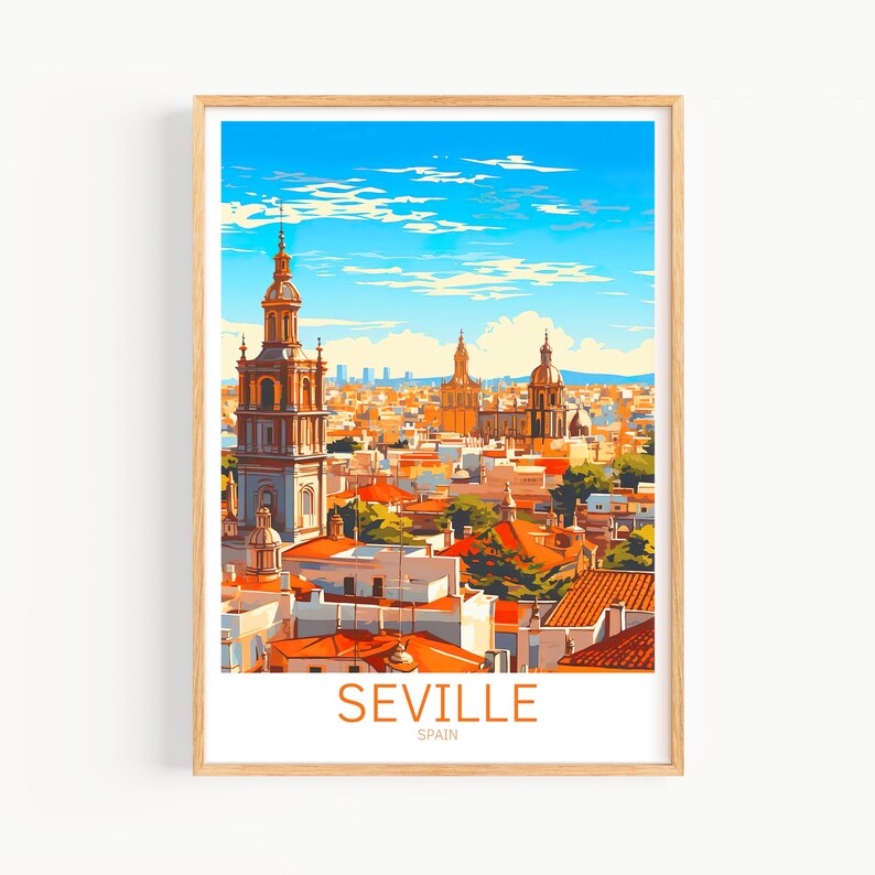 Seville Travel Poster Spain Poster Seville Vintage Poster Travel Poster ...
