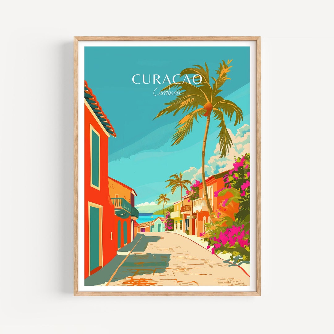 Curacao Travel Poster - Caribbean Wall Art, the Perfect Gift and a ...