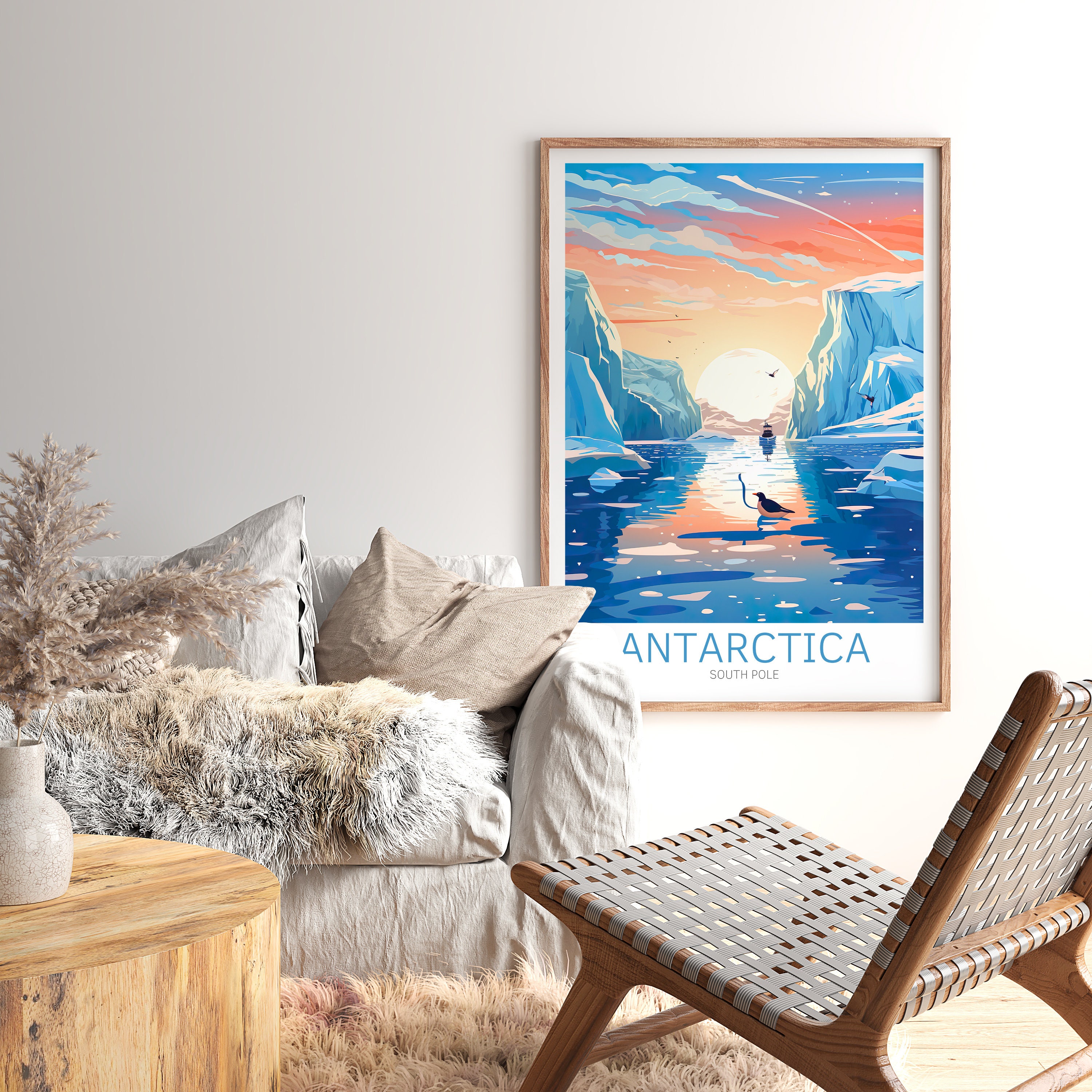 Antarctica Travel Poster Antarctica Poster South Pole Wall Art, the ...