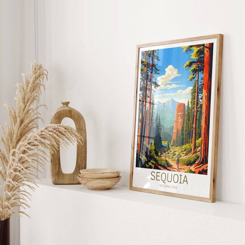 Sequoia Travel Poster National Park Poster Sequoia Vintage Poster ...
