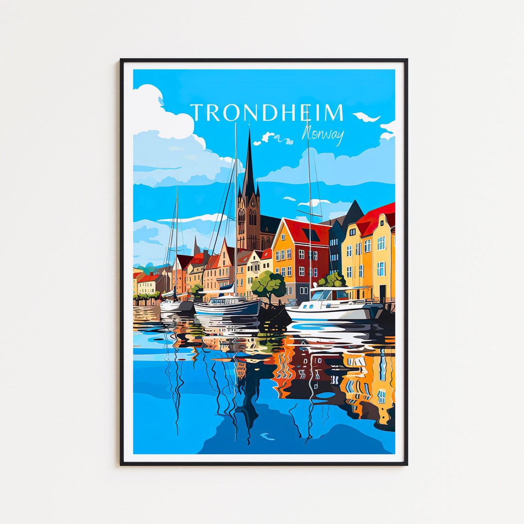 Trondheim Travel Poster Norway Wall Art for Home Decor, the Perfect ...