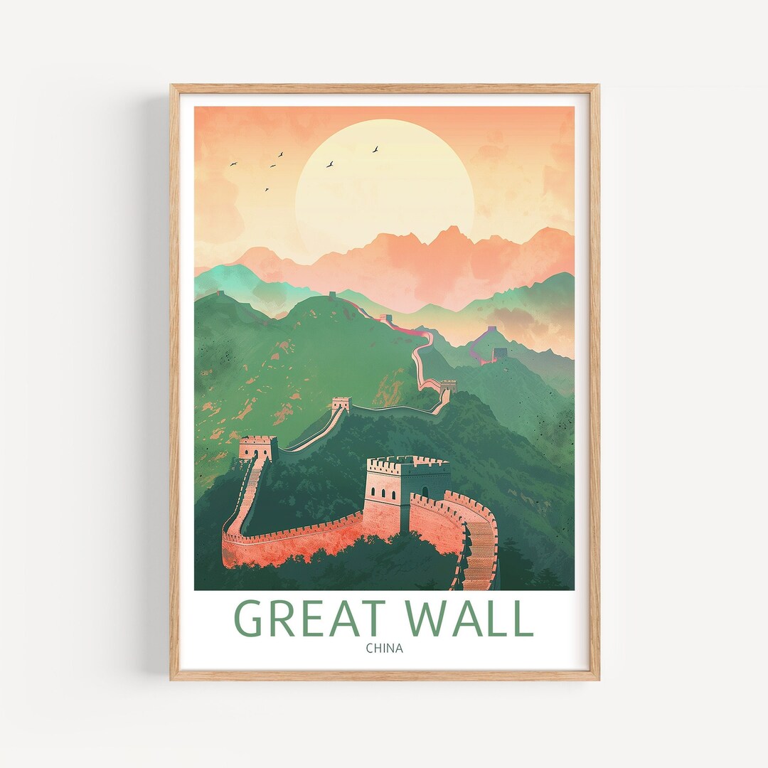 Great Wall of China Travel Poster China Wall Art, the Perfect Gift and ...