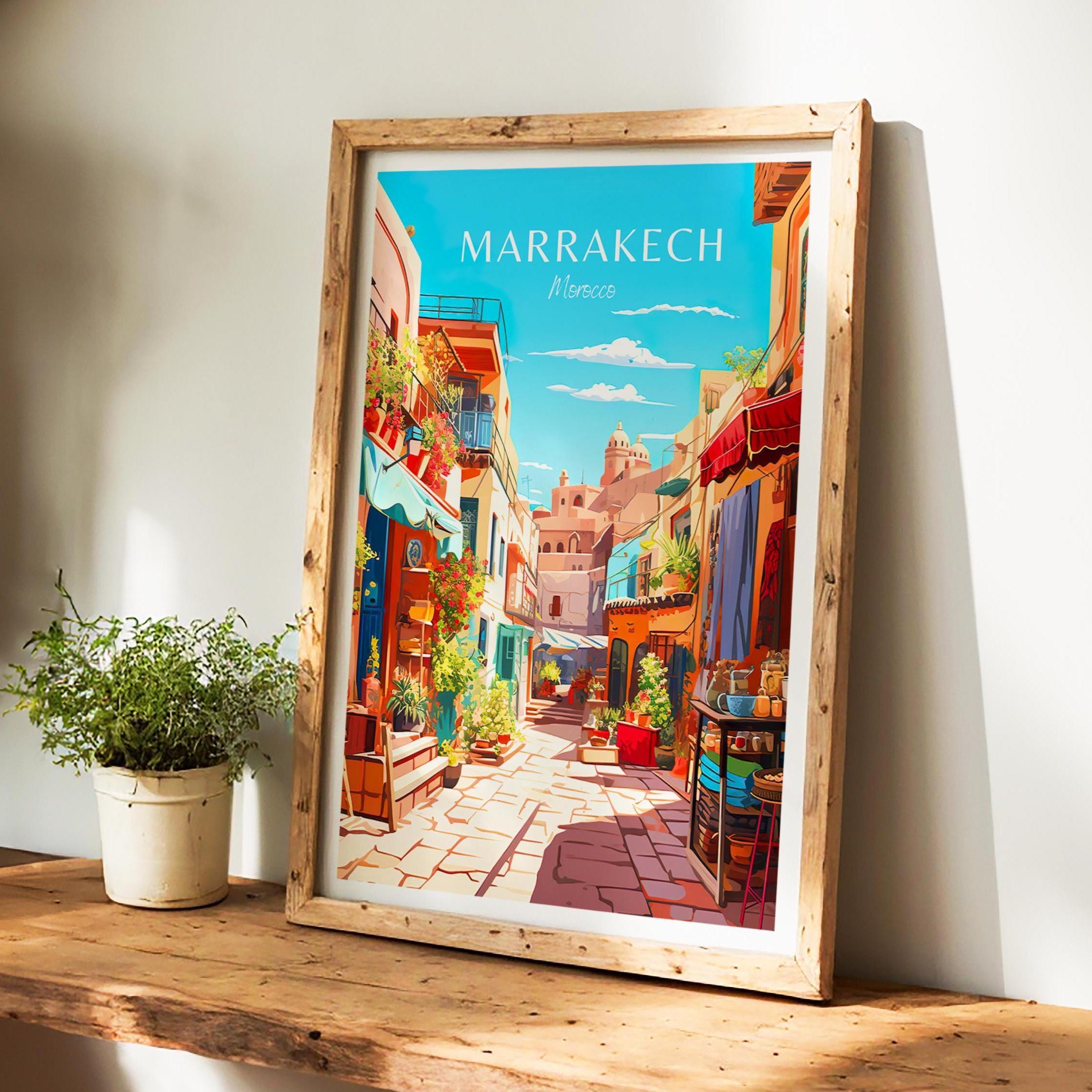 Marrakech Travel Poster - Morocco Wall Art for Home Decor, the Perfect ...
