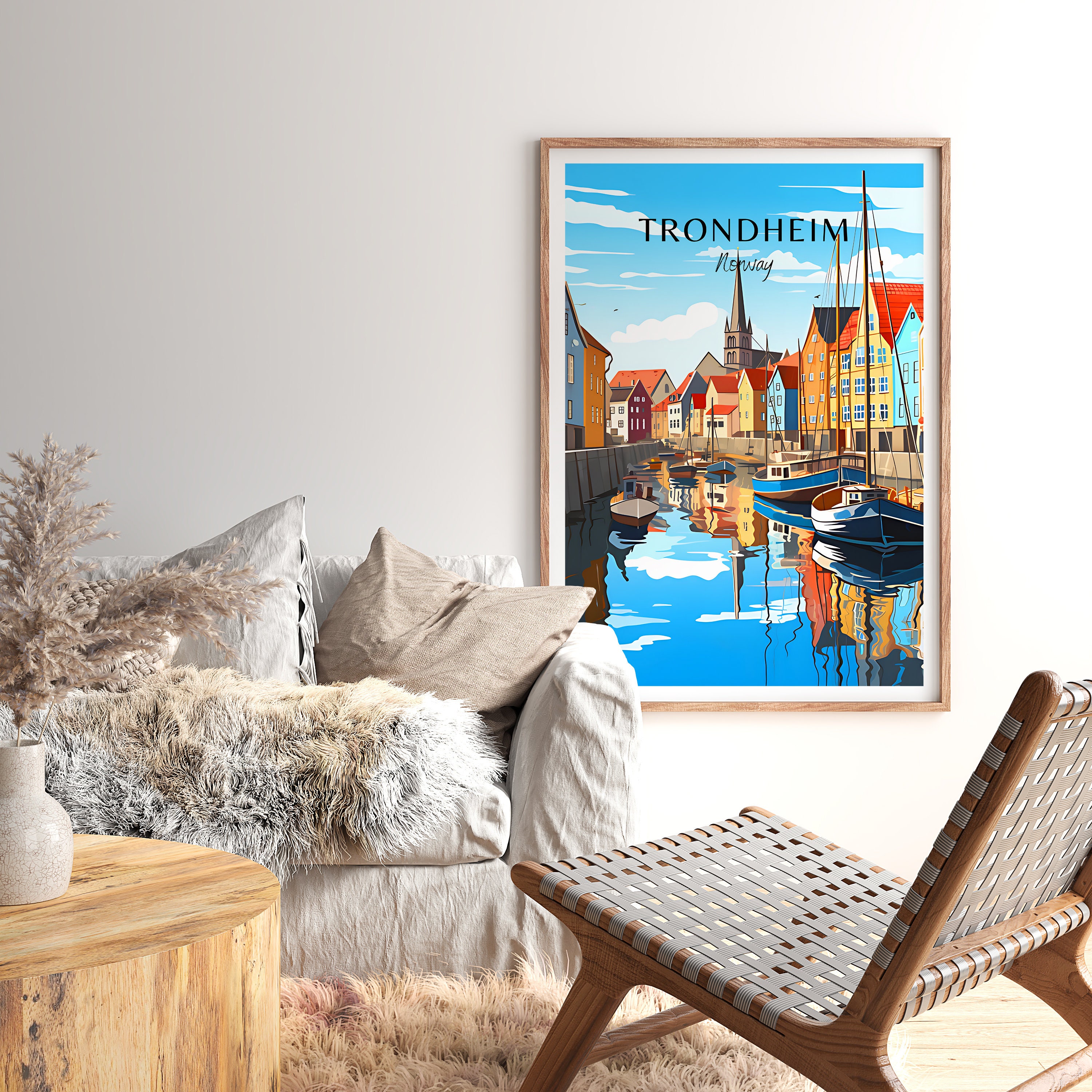 Trondheim Travel Poster Norway Wall Art for Home Decor, the Perfect ...