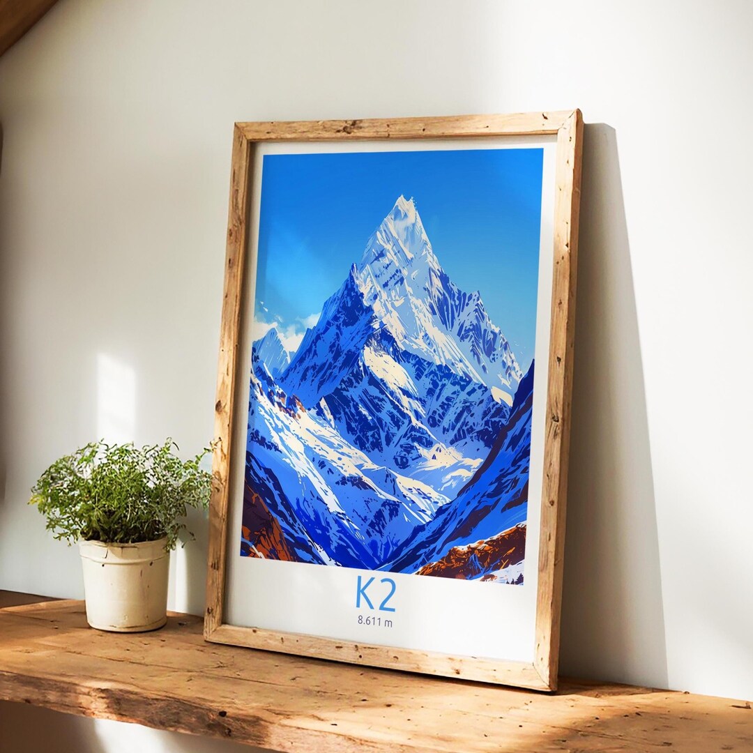 K2 Poster - Mountain Wall Art, the Perfect Gift and a Lasting Travel ...