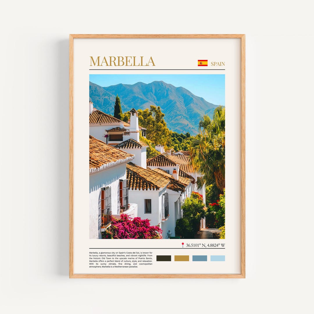 Marbella Poster - Spain Wall Art, the Perfect Gift and a Lasting Travel ...