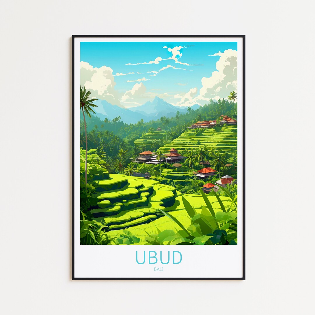 Ubud Travel Poster Bali Poster Ubud Vintage Poster Travel Poster Ubud ...