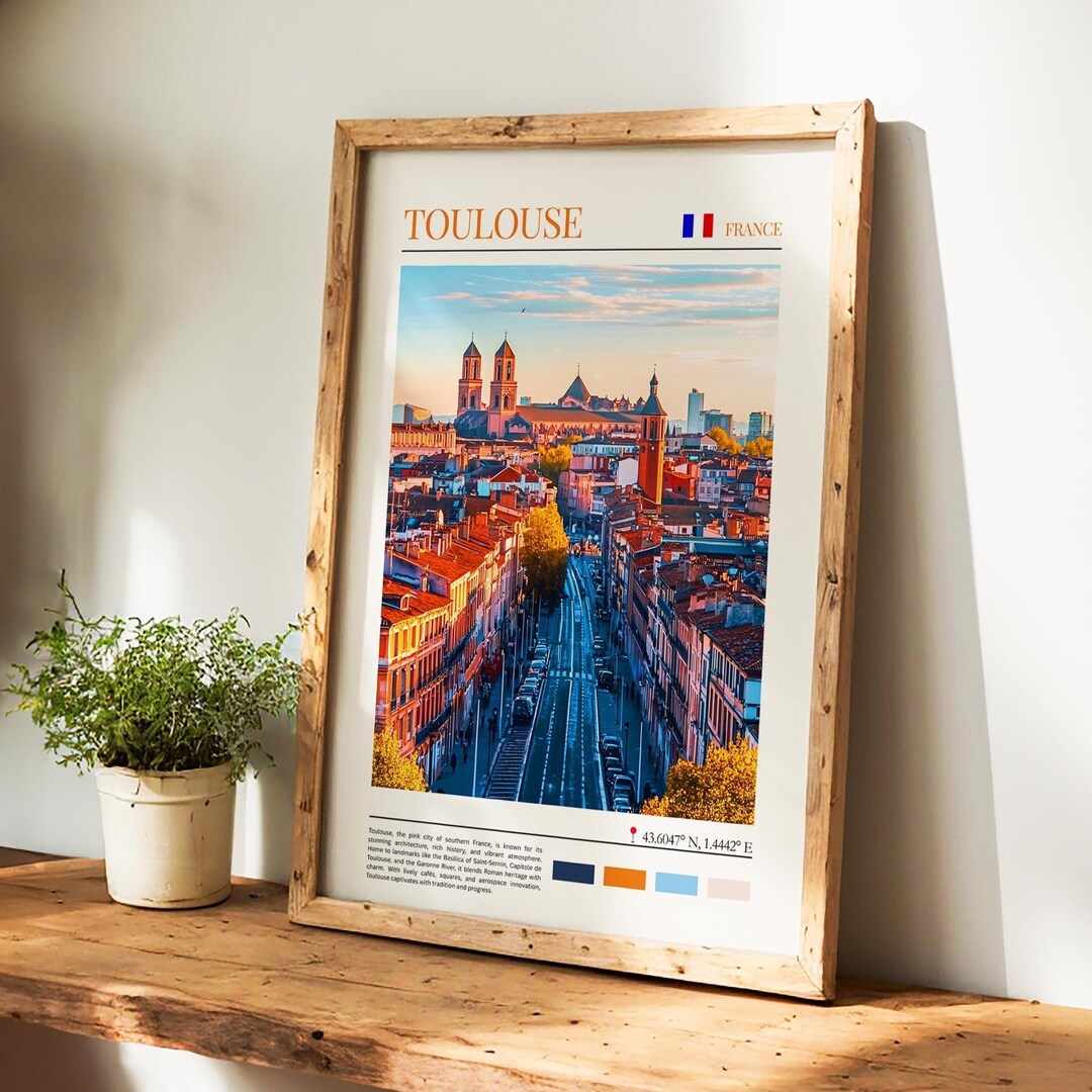 Toulouse Poster - France Wall Art, the Perfect Gift and a Lasting ...