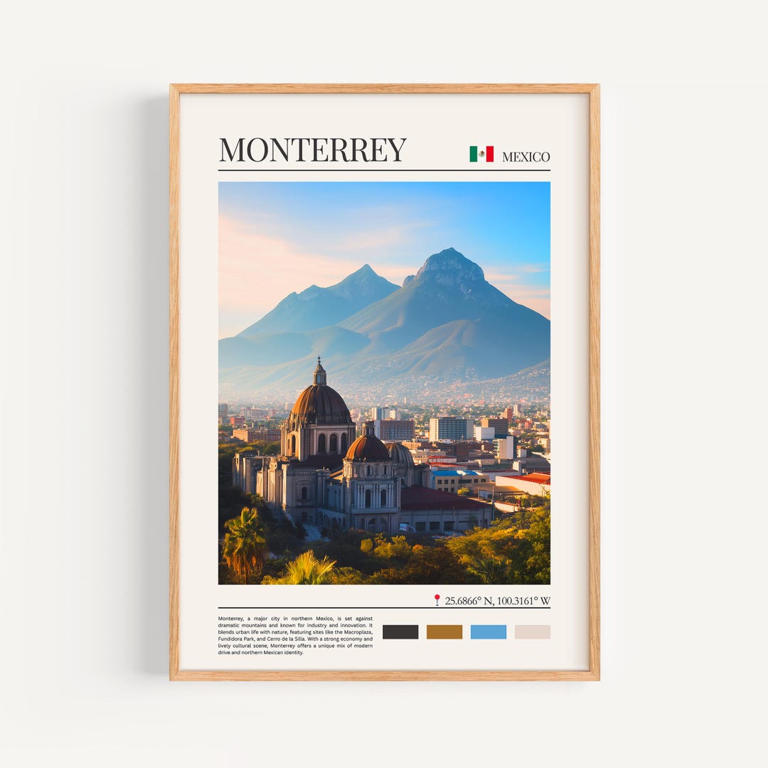 Monterrey Poster - Mexico Wall Art, the Perfect Gift and a Lasting ...