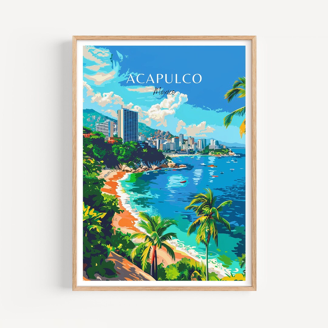 Acapulco Travel Poster Mexico Wall Art, the Perfect Gift and a Lasting ...