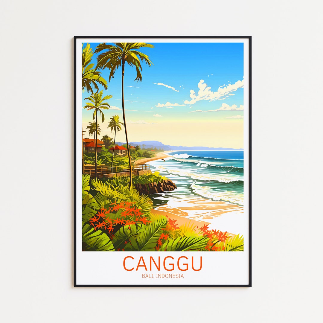Bali Travel Poster Canggu Poster Bali Vintage Poster Travel Poster Bali ...