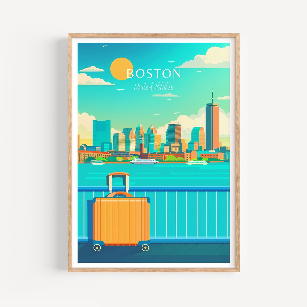 Boston Travel Poster - USA Wall Art, the Perfect Gift and a Lasting ...