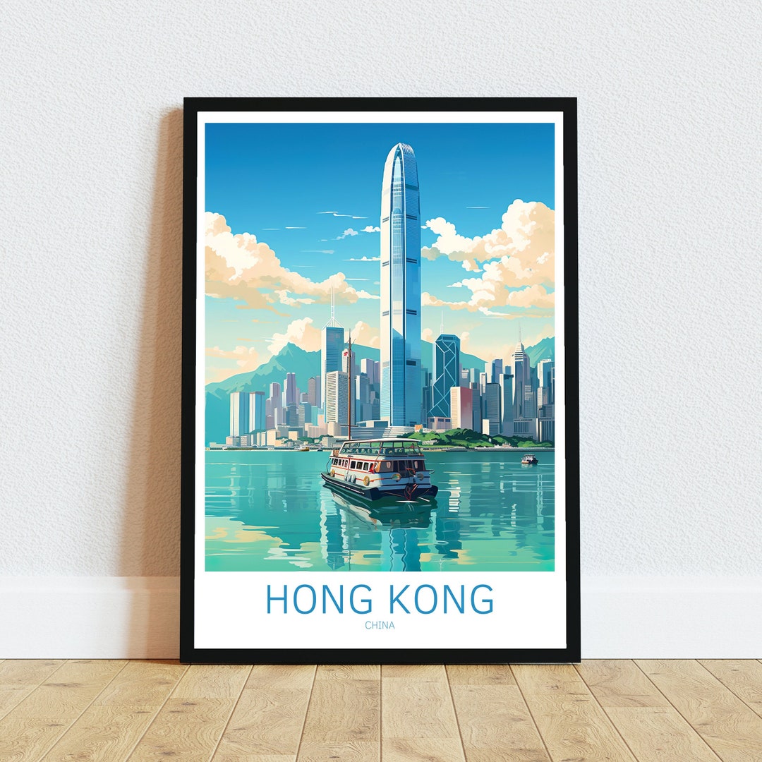 Hong Kong Travel Poster China Poster Hong Kong Vintage Poster - Etsy