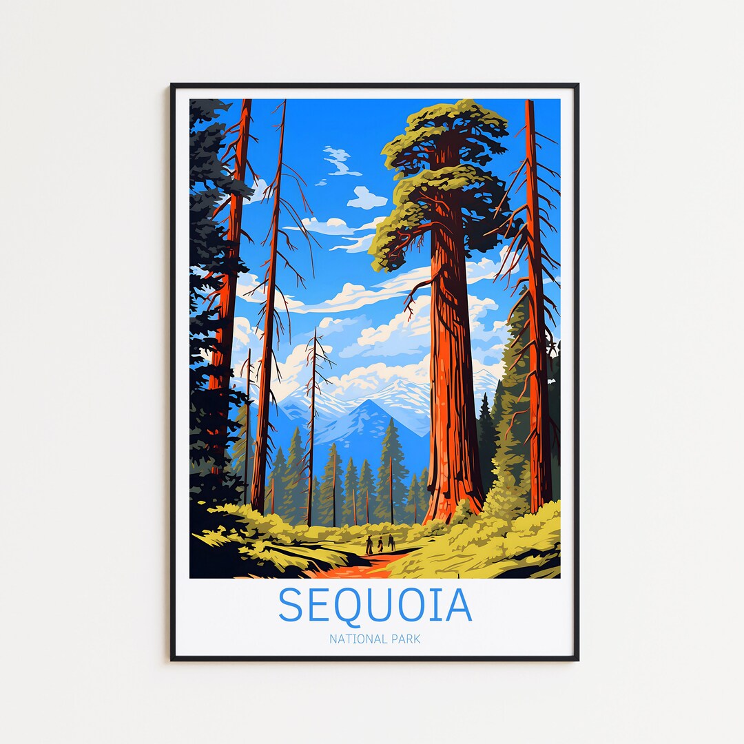 Sequoia Travel Poster National Park Poster Sequoia Vintage Poster ...
