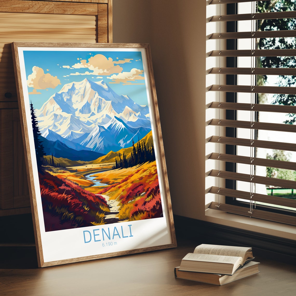 Denali Travel Poster Alaska Poster Denali National Park Travel Poster ...