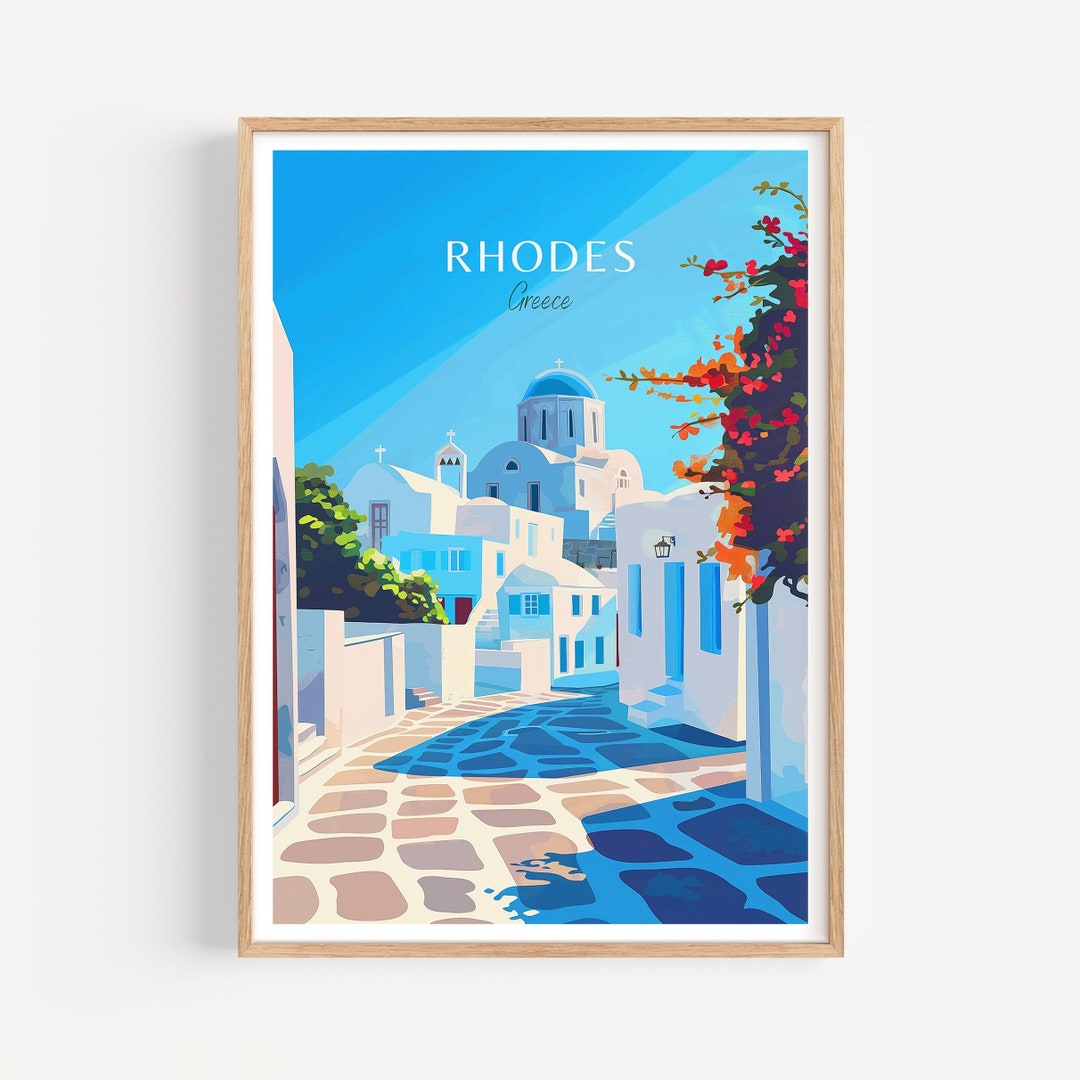 Rhodes Poster, Rhodes Print – Greece Wall Art, the Perfect Gift and ...