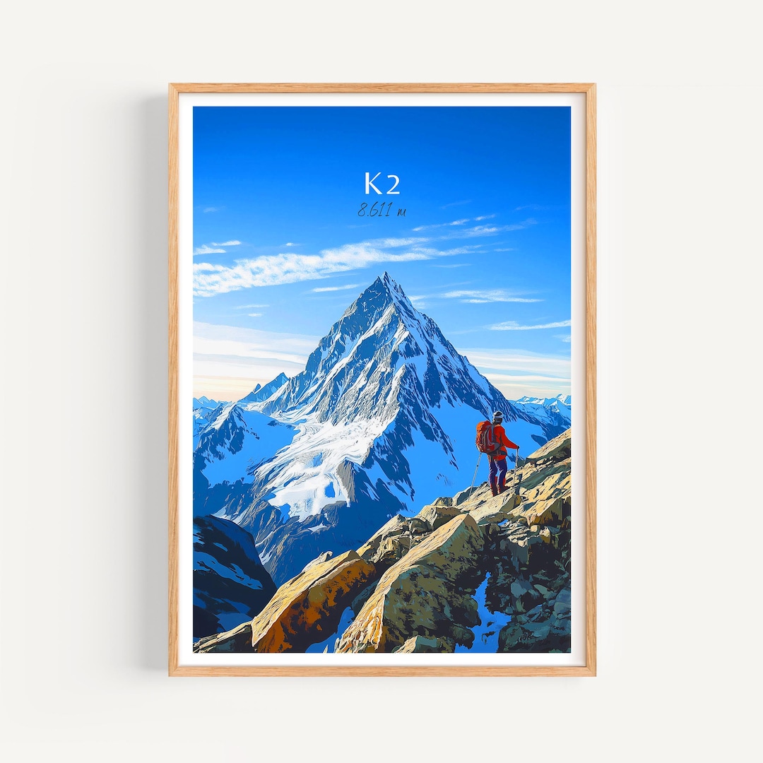 K2 Poster - Mountain Wall Art, the Perfect Gift and a Lasting Travel ...