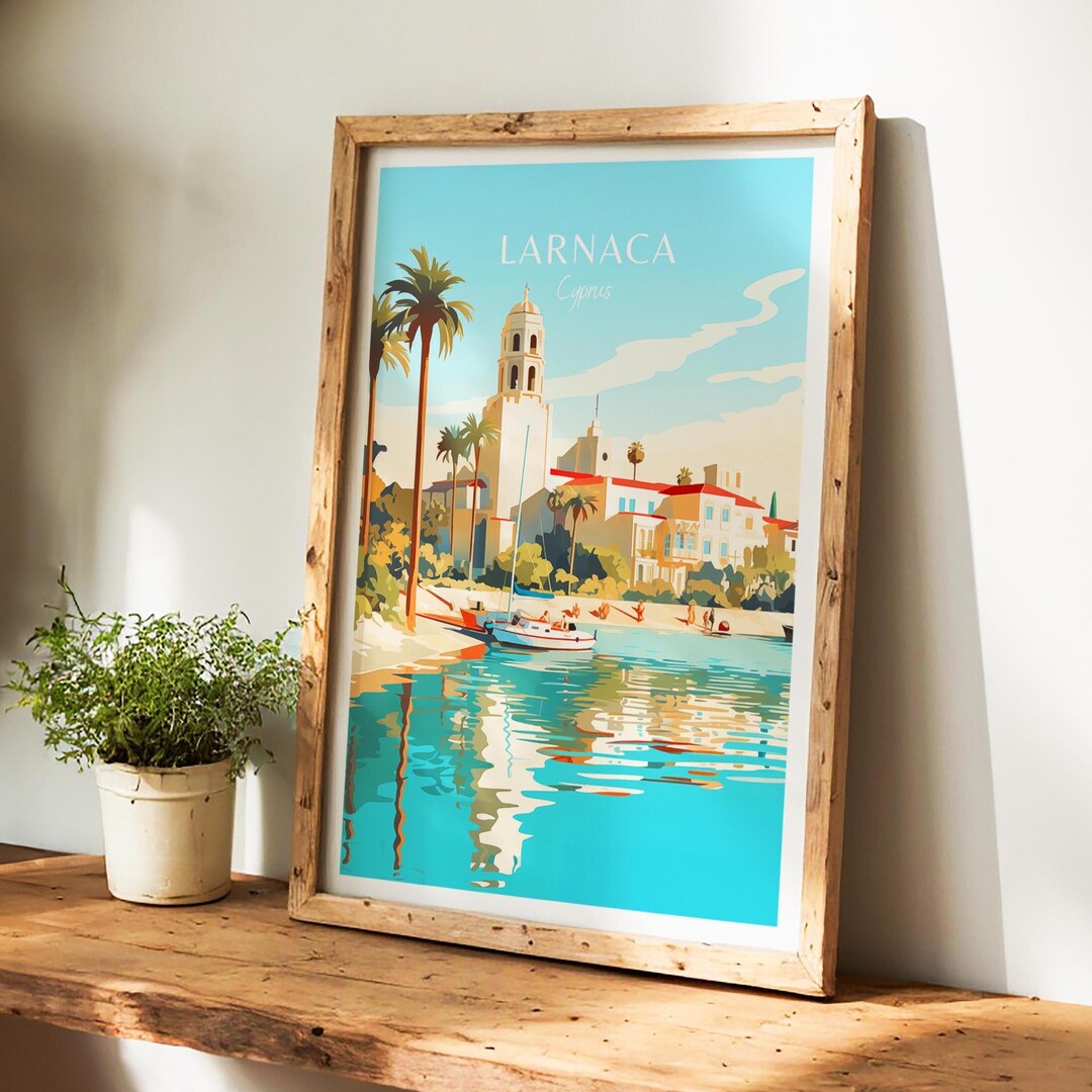 Larnaca Travel Poster - Cyprus Wall Art, the Perfect Gift and a Lasting ...