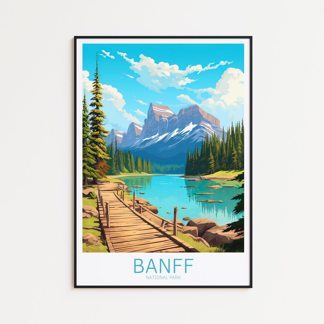 Banff National Park Poster Banff Travel Poster Banff Retro Poster Banff ...