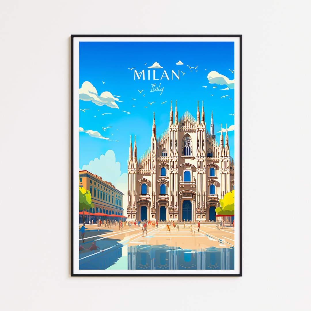 Milan Travel Poster - Italian Wall Art, the Perfect Gift and a Lasting ...