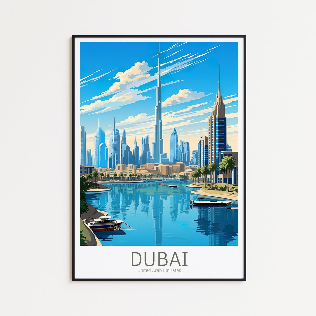 Dubai Travel Poster UAE Poster Dubai Vintage Poster Travel Poster Dubai ...