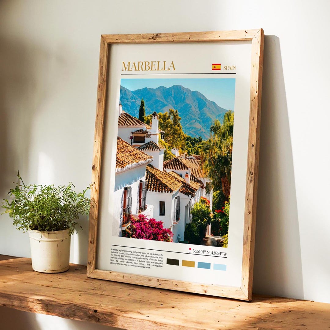 Marbella Poster - Spain Wall Art, the Perfect Gift and a Lasting Travel ...