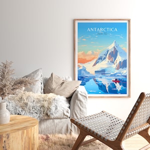 Antarctica Travel Poster - Antarctica Poster - South Pole Wall Art, the ...