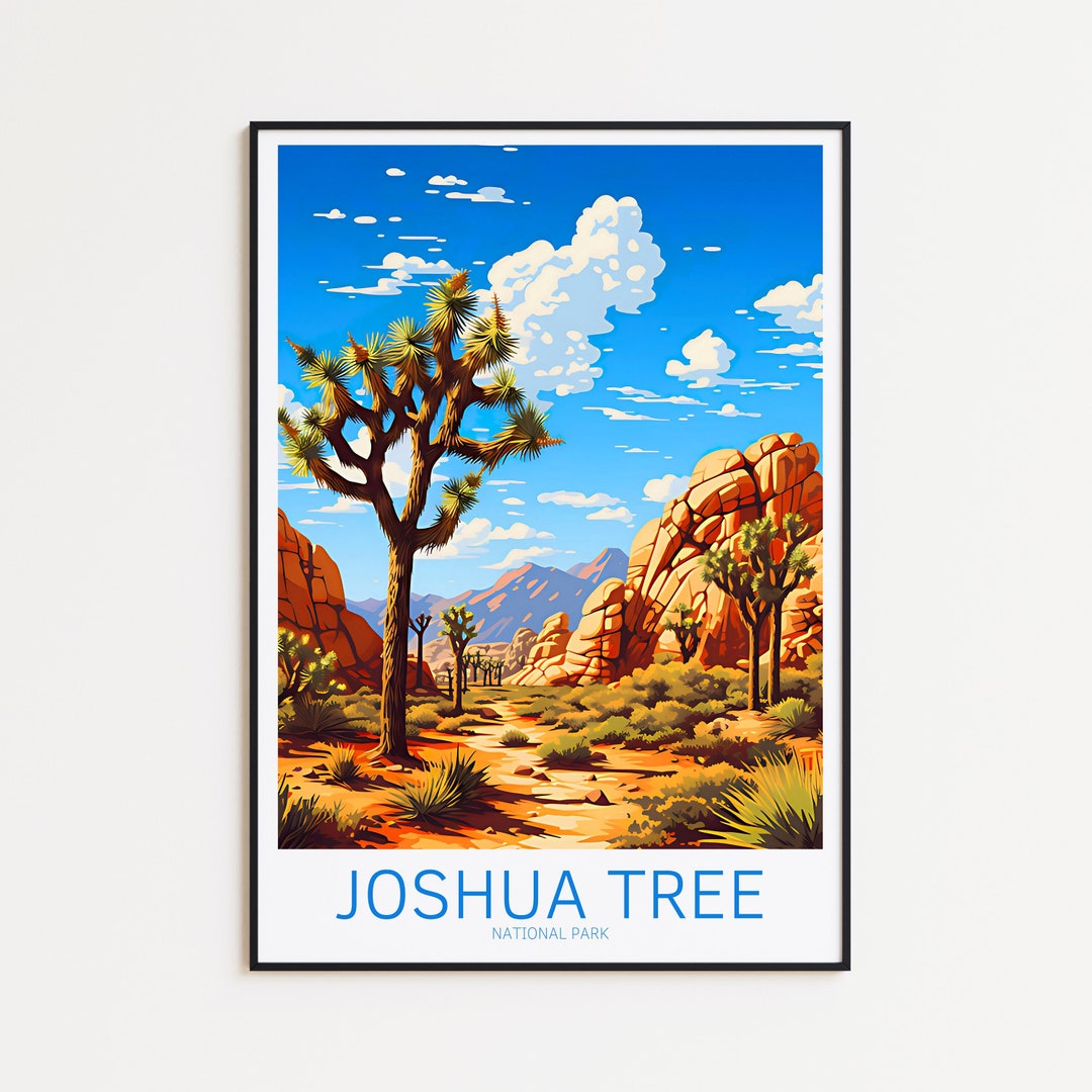 Joshua Tree Travel Poster National Park Poster Joshua Tree Vintage ...
