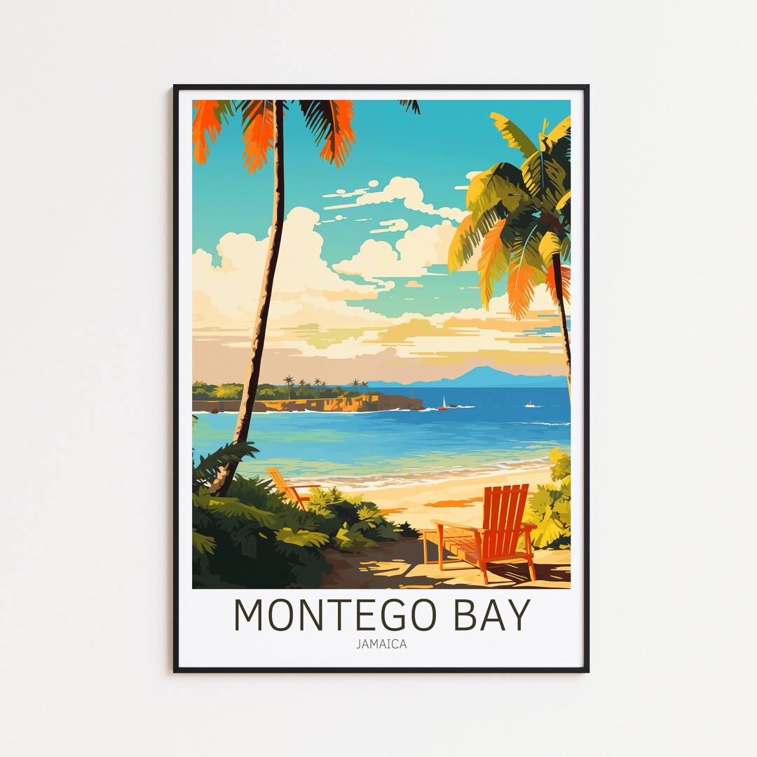 Montego Bay Travel Poster Jamaica Wall Art, the Perfect Gift and a ...