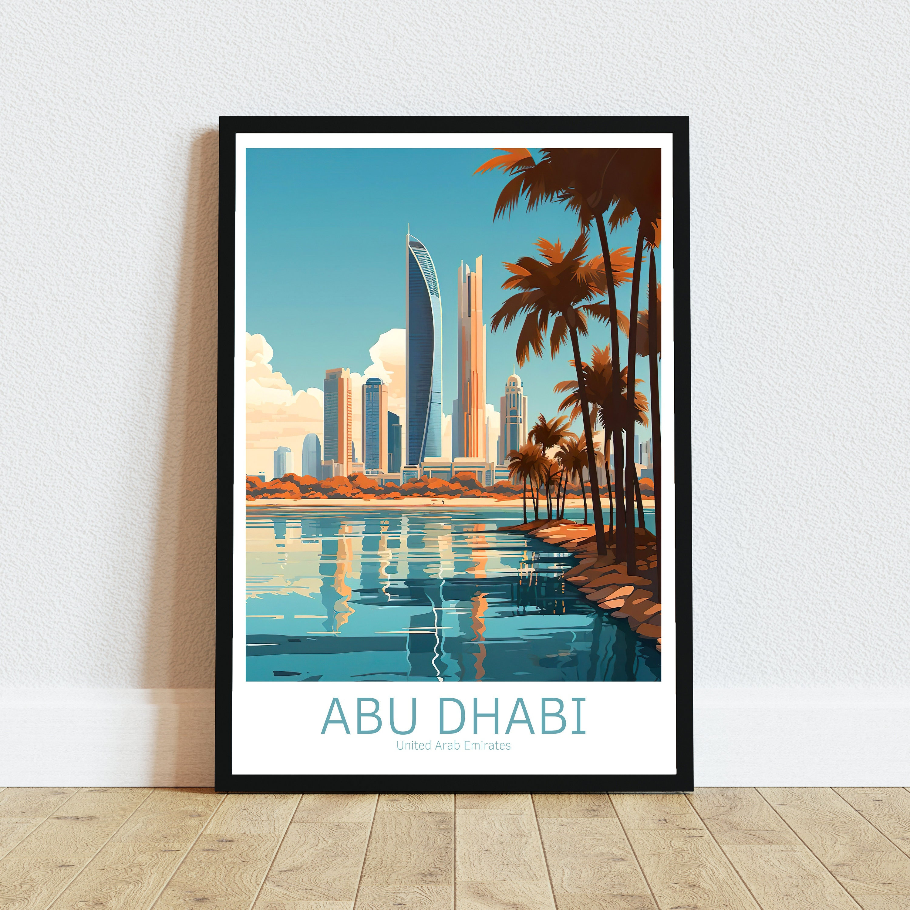 Abu Dhabi Travel Poster UAE Poster Abu Dhabi Vintage Poster - Etsy