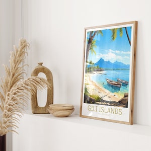 Bali Travel Poster, Gili Islands Poster, Bali Vintage Poster, Bali ...