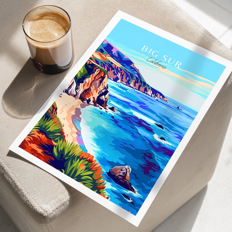 Big Sur Travel Poster - California Wall Art, the Perfect Gift and a ...