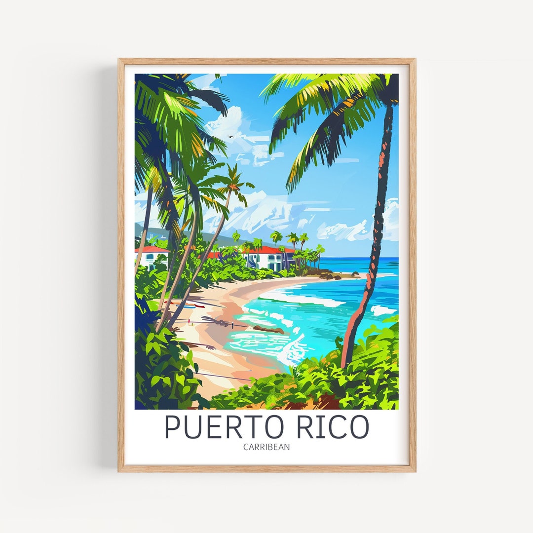 Puerto Rico Travel Poster - Caribbean Wall Art, the Perfect Gift and a ...