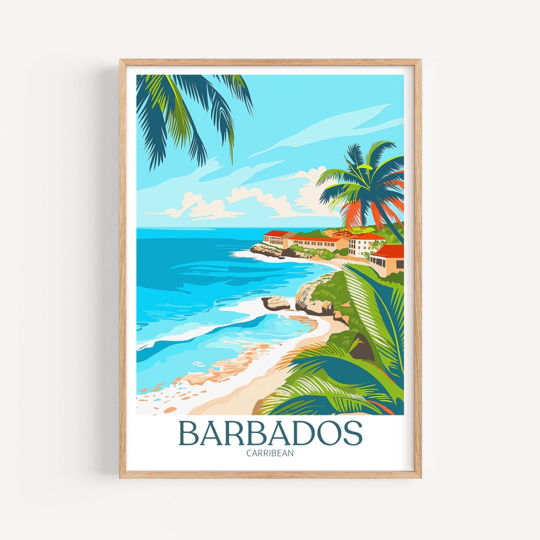 Barbados Travel Poster Caribbean Wall Art, the Perfect Gift and a ...