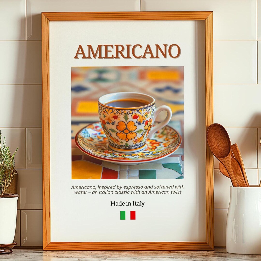 Americano Poster | Kitchen Decor and Coffee Bar Wall Art | Gift for ...