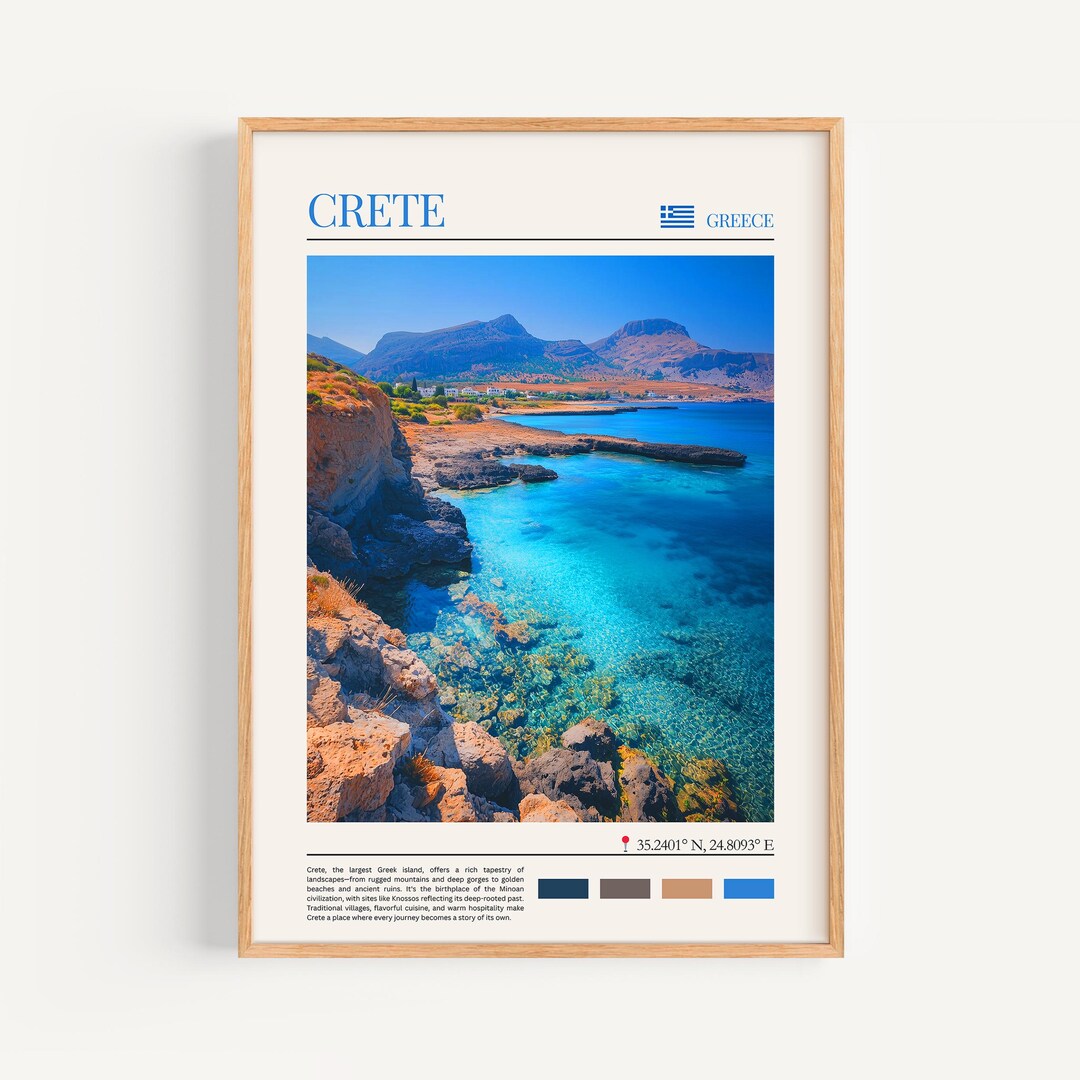 Crete Poster - Greece Wall Art, the Perfect Gift and a Lasting Travel ...