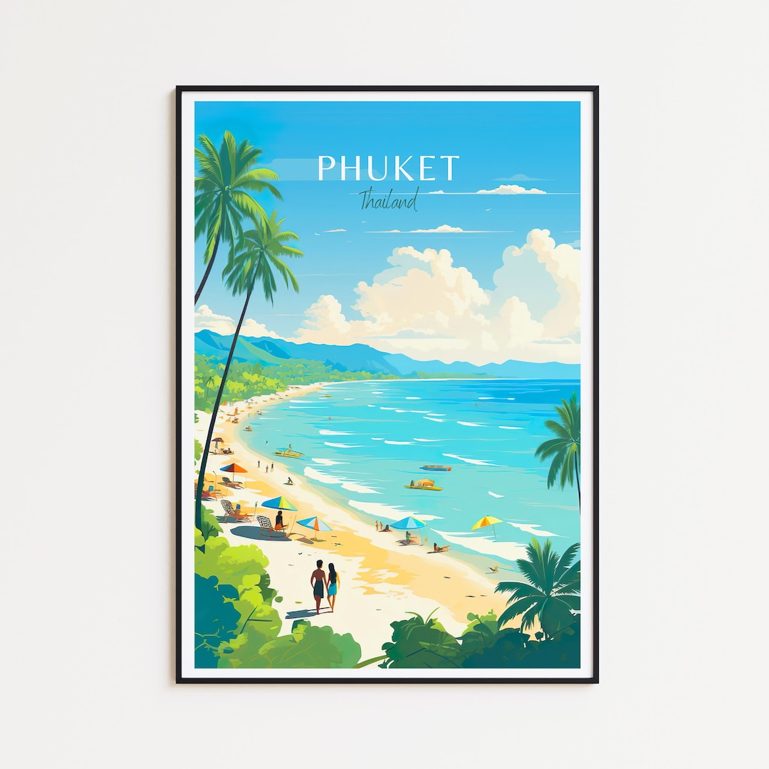 Phuket Travel Poster Thailand Poster Phuket Vintage Poster Travel ...